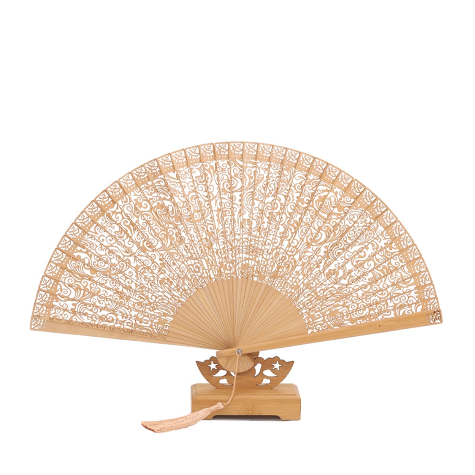ERTUO Handmade Art Mini Small Group Fan Round Fan Summer Bamboo Fan Paper Round Hanfu Fan Literary Gift