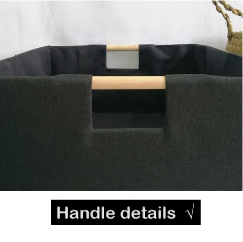 FUULOXE Storage Bin for Shelves Rectangle Closet Baskets Foldable Box with Handles, Gray Storage Bins, Storage Boxes for Home Office Car Dormroom