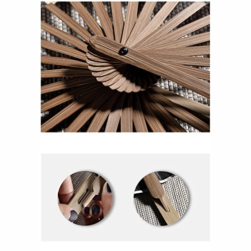 ERTUO Windmill fan Chinese style round fan hand-held folding fan bamboo round fan koi