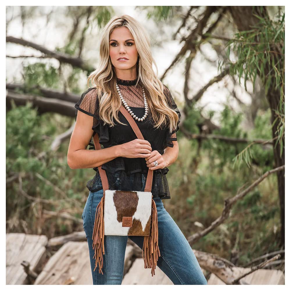 Sts Ranch Wear Miss Kitty Casual Western Durable Leather Crossbody Bag with Adjustable Shoulder Strap, Brown/Cowhide