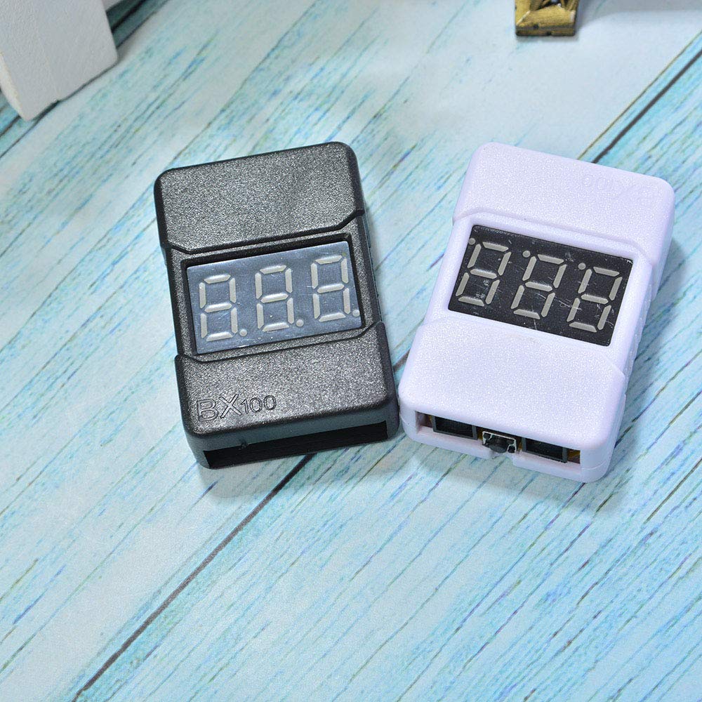 Comimark 2Pcs BX100 1-8S Lipo Li-ion Battery Voltage Tester Monitor Low-Voltage Buzzer Alarm