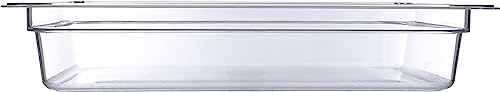 Soro Essentials – Full Size x 4" Deep Polycarbonate Food Pan- Plastic Clear Food Pan Stackable with Capacity Indicator Restaurant Commercial Hotel Pans for Fruits Vegetables Beans Corns- NSF