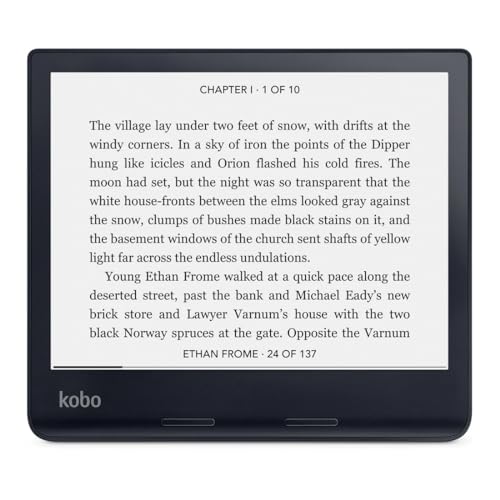 Kobo Sage | eReader | 8” HD Glare Free Touchscreen | Waterproof | Adjustable Brightness and Color Temperature | Blue Light Reduction | Bluetooth | WiFi | 32GB of Storage | Carta E Ink Technology