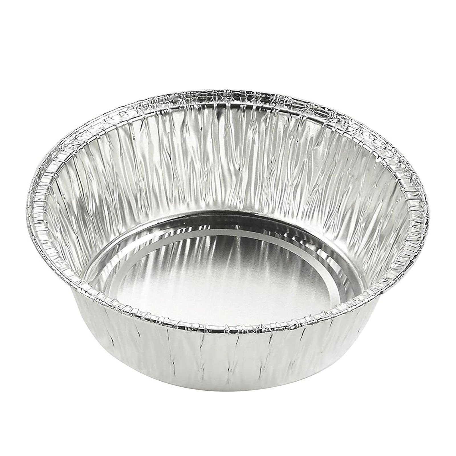 Juvale 100 Pack Mini Individual Pot Pie Pans, Round Disposable Aluminum Tins for Small Business, Catering, Baking, and Cafes (5 In)