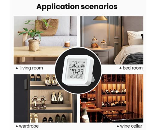 Wi-Fi Temperature Hygrometer Sensor, Thermometer Humidity Hubs & Controller, If Link with a TUYA Plug or IR Remote, Smart Control Heating Fan Cooling Humidifier & dehumidifier Compatible with Alexa