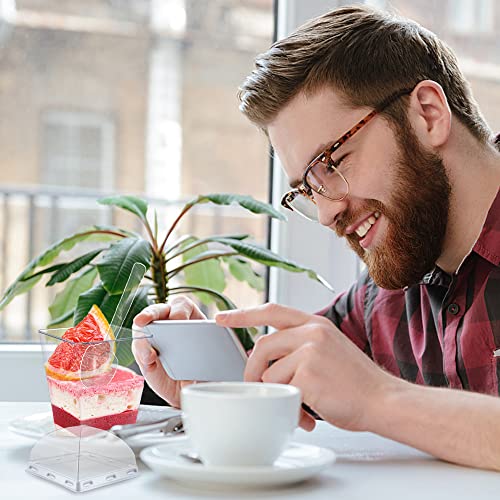 Vmiapxo 50 Pack 5oz Dessert Cups with Dome Lids and Spoons, Desserts Containers Clear Serving Bowls Fruit Salads Parfait Cake Pudding Charcuterie Plastic Cups for Wedding Birthday Christmas (Square)