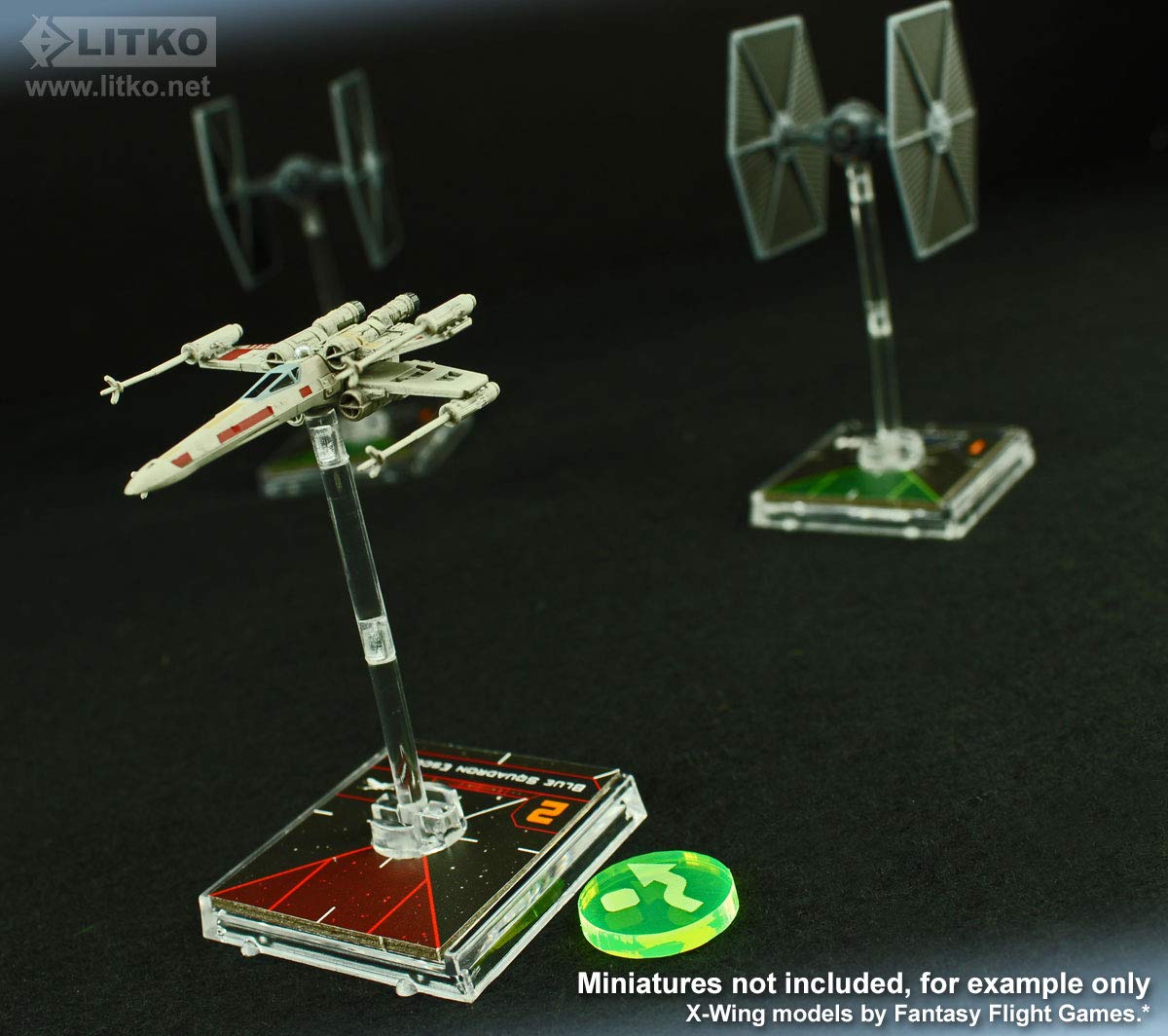 LITKO Space Fighter 2nd Edition Tokens | Compatible with Star Wars: X-Wing Miniatures Game | Pack of 10 (Circular Evade Tokens)