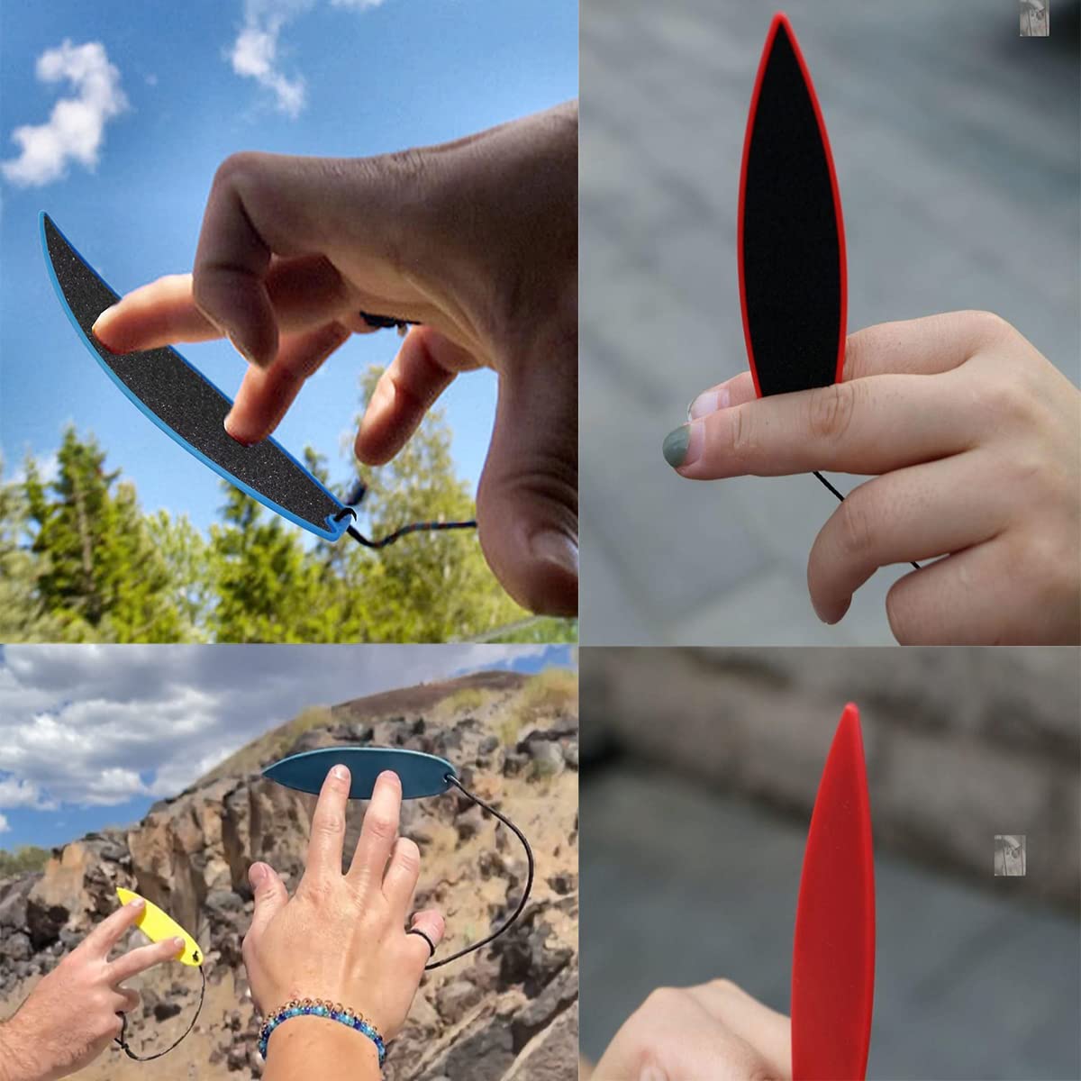 DALUHE Finger Surfboard, Mini Surfboard for Those Looking to Hone Their Surfing Skills, Finger Surfboard for Car Ride,Wind Deck Finger Surfboard, Window Surfboard, Wind Surfboard Fingerboard (red)