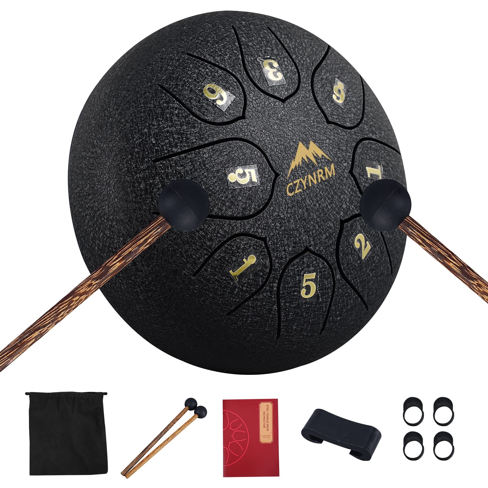CZYNRM Steel Tongue Drum 8 Notes 6 inches,Musical Mind Healing Drum Percussion Instrument For Adults, with Mallets and Carry Bag, Great Gift for Beginner (6 inch 8 notes, Navy blue)
