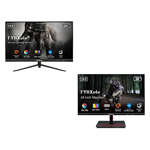 FYHXele 24 in Office Monitor and Gaming Monitor Bundle