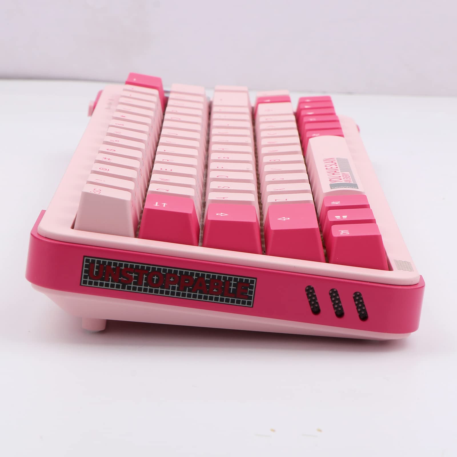 EPOMAKER Royalaxe Y68 NKRO RGB 65% Hot Swappable 2.4Ghz/Bluetooth/USB-C Wired Gaming Keyboard with Sound Absorption Silicon, PBT Double Shot Keycaps for Win/Mac/iOS/Gaming/Office(TTC Gold Pink V2)