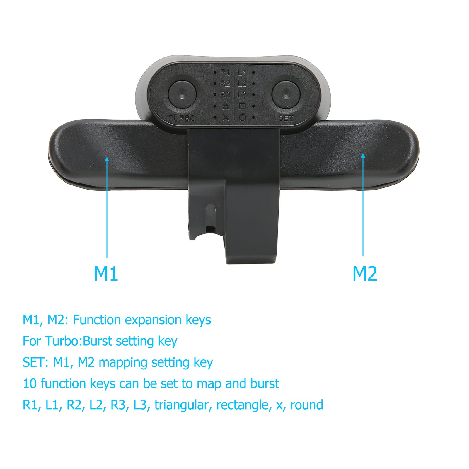 DAUERHAFT Back Button Attachment, Plug and Play Controller Back Paddles Burst Function Ergonomic for Game Controller