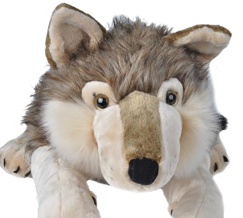 Wild Republic Jumbo Wolf Plush, Giant Stuffed Animal, Plush Toy, Gifts for Kids, 30 Inches