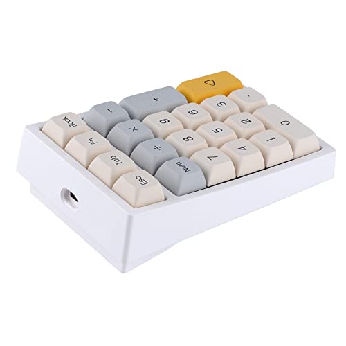 EPOMAKER TH21 21 Keys Hot Swap 2.4Ghz/Bluetooth 5.0/Wired Programmable RGB Mechanical Gaming Numpad with XDA Profile PBT Keycaps for Win/Mac (Geometry Grey, Gateron Pro Yellow)