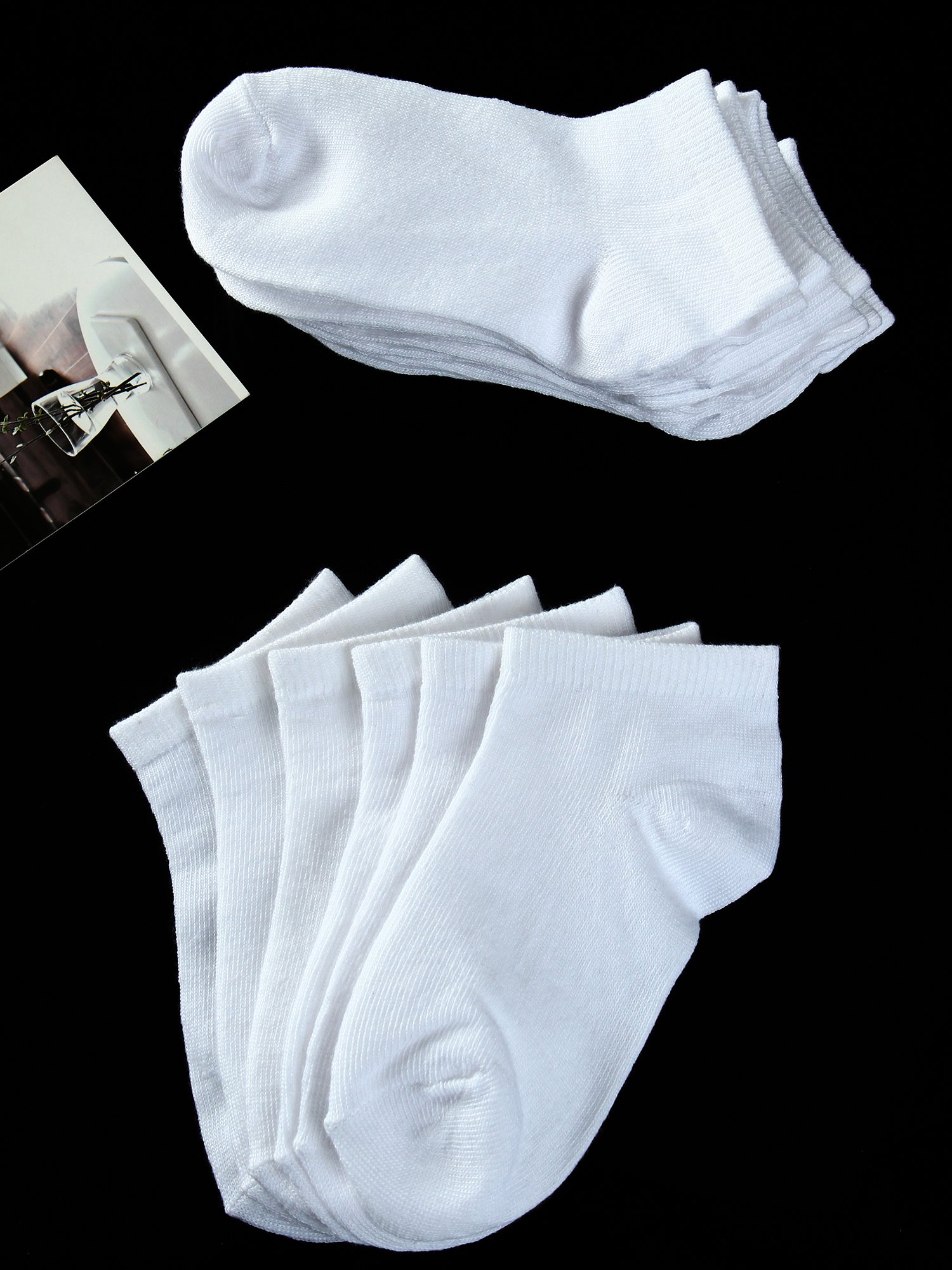 Cooraby 15 Pack Kids' Half Cushion Low Cut Athletic Ankle Socks Boys Girls Ankle Socks