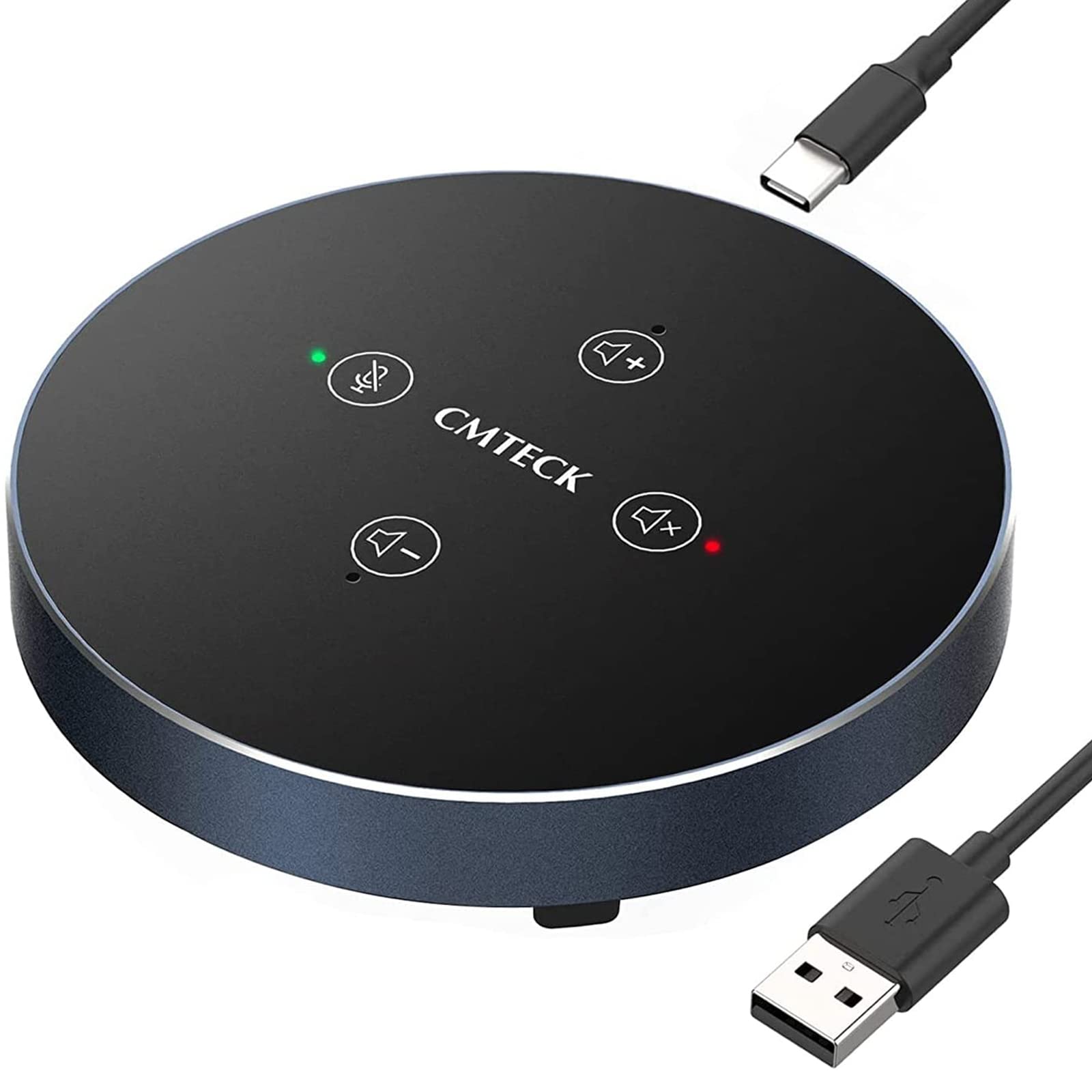 CMTECK USB Speakerphone, Conference Microphone for Home Office, Crystal Clear 360º Voice Pickup, Plug and Play, LED Indicator, Perfect for Zoom, Skype, Podcasting