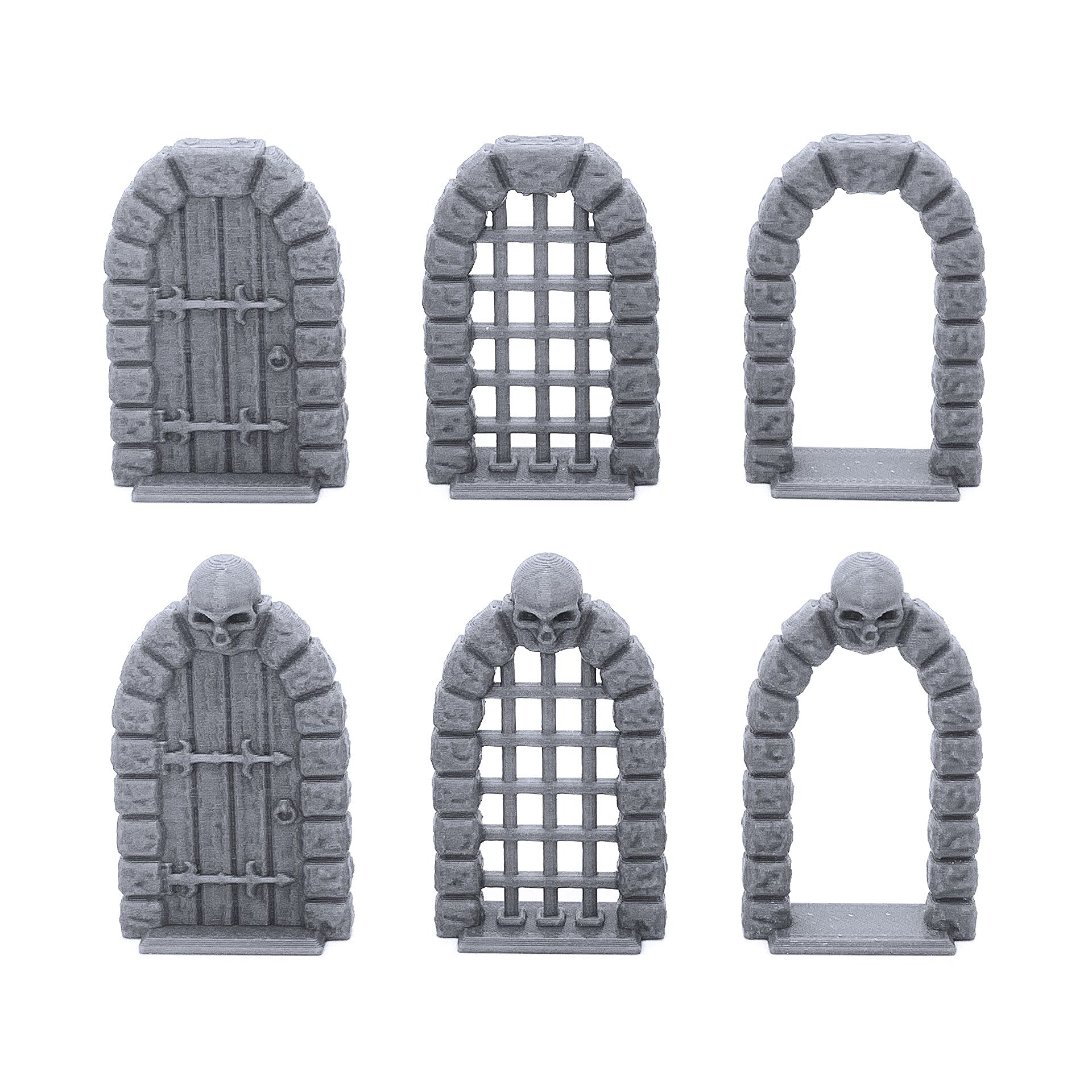 Retro Dungeon Doors, 3D Printed Tabletop RPG Scenery and Wargame Terrain for 28mm Miniatures