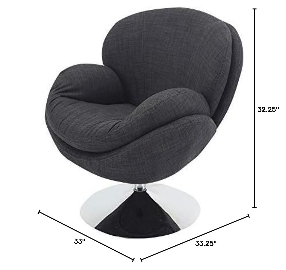 Comfort Chair Mac Motion Scoop Accent Leisure Chair, One Size, Rio Anthracite (Grey) Fabric