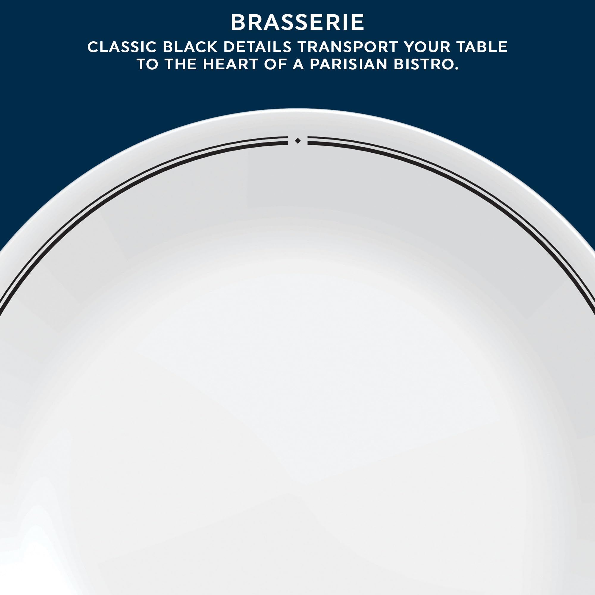 Corelle 6-Piece 8.5" Lunch Round Plates, Vitrelle Triple Layer Glass, Lightweight Round Plates, Salad Plates, Chip and Scratch Resistant, Microwave and Dishwasher Safe, Brasserie, Medium