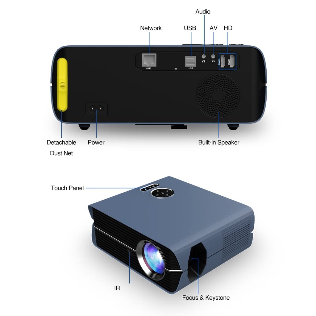 FZZDP Home Projector Airplay High Brightness Full 1080p Android 9.0 System FreeShipping Home Theater Projector