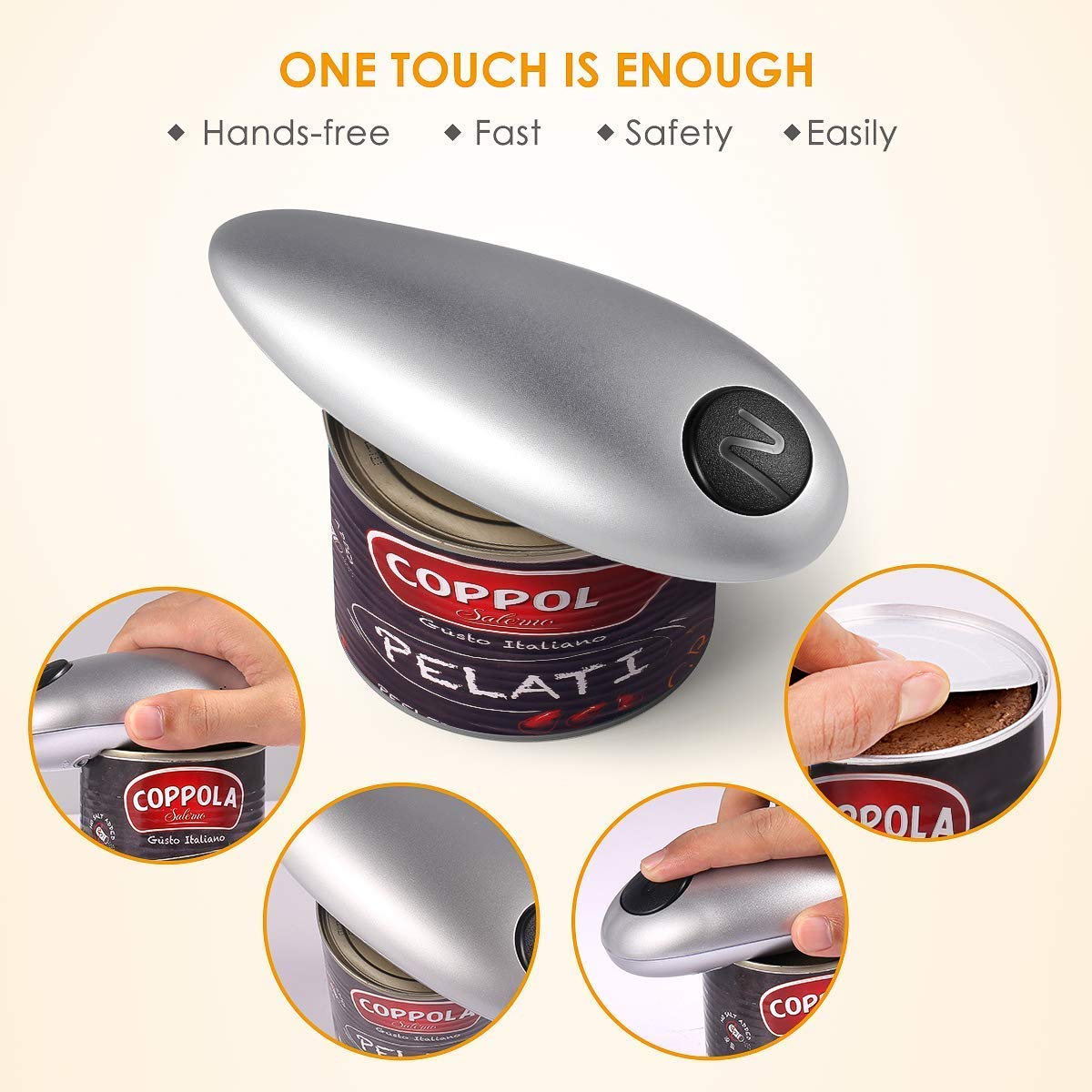 Electric Can Opener, Kitchen Safety Automatic Can Opener, Smooth Edge, Food-Safe and Battery Operated Electric Can Openers Prime for Seniors and Arthritics (Battery Not included)