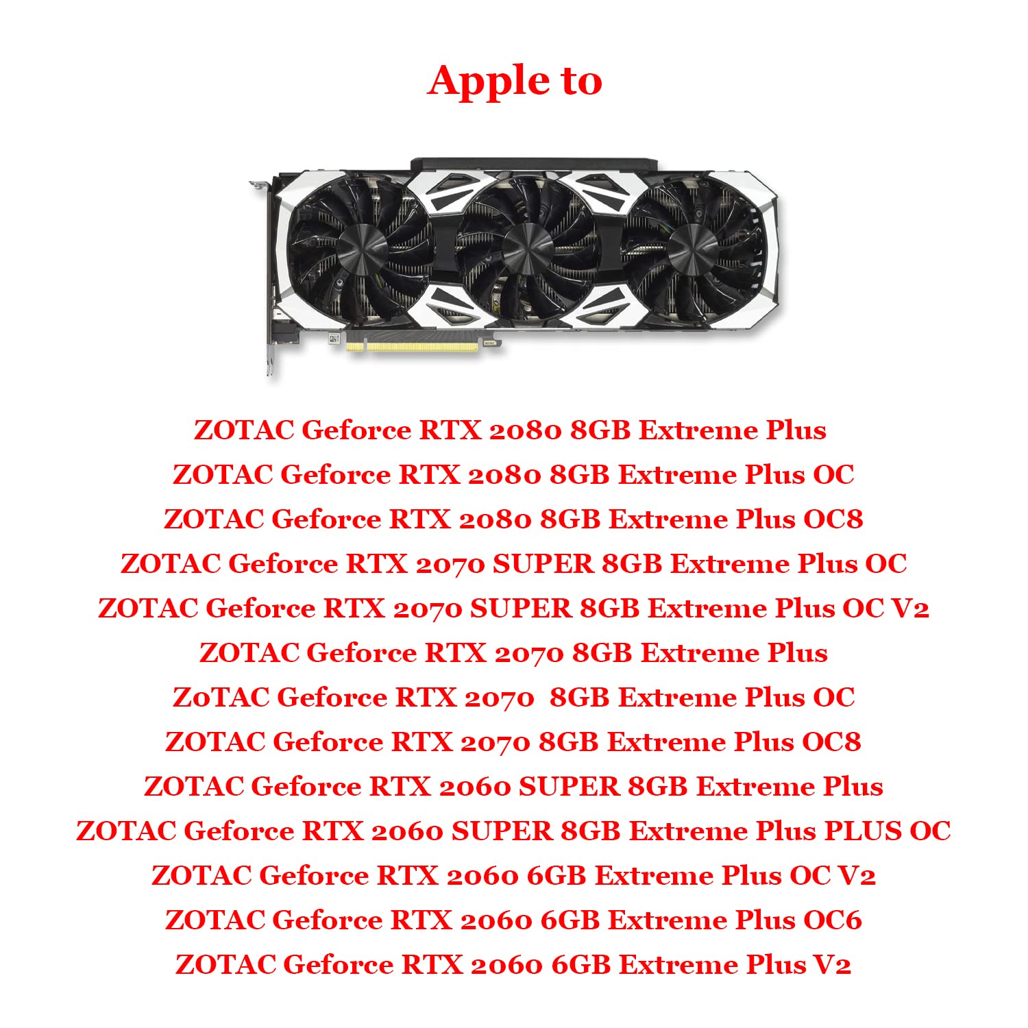 Daoweds 88 mm Graphics Card Fan GA92S2U 4Pin GPU Card Cooler Fans for ZOTAC GeForce RTX 2060 2080 2080 Ti 2070 Graphics Card Fan (Fan-ABC)