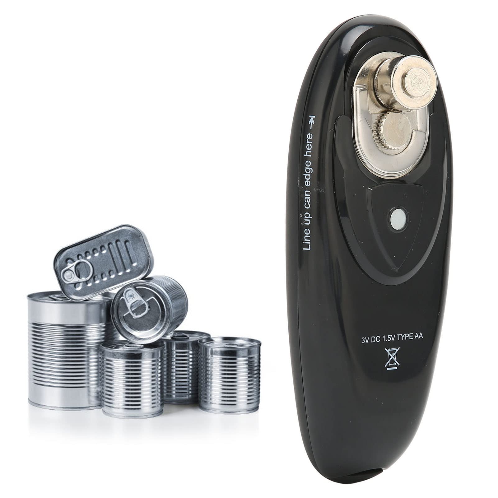 Electric Can Opener,Professional Reliable Practical Durable Automatic Opener Handheld Cutter Hands Free One Touch To Start Operated Smooth Edge Opener for Kitchen with Stainless Steel Blade