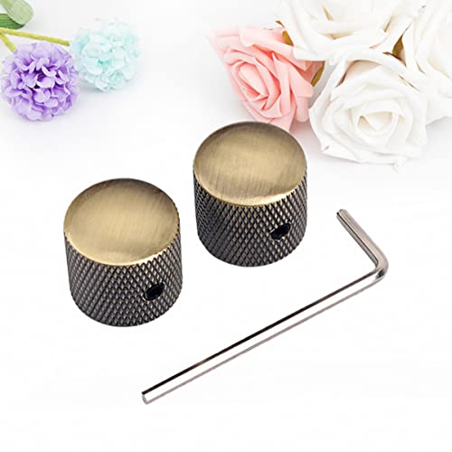 ERINGOGO Guitar Pedals 2pcs Tone Brass Keys Electronic Caps Dome Screws Bass Replacement Electric Knobs Parts Volume And Knob Control with for Guitar Metal Guitar Pedal