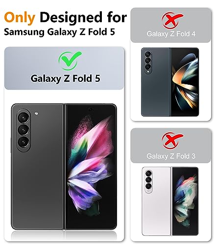 SPIDERCASE Designed for Samsung Galaxy Z Fold 5 Case,Built-in [Screen Protector] [Hinge Protection] [Kickstand] Full Body Heavy Duty Rugged Shockproof Case for Galaxy Z Fold 5 - Black