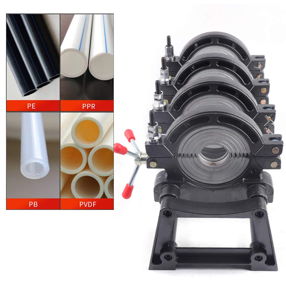 DNYSYSJ Pipe Welder Electric Tube Butt Fusion Welding Machine 4 Clamps Hot Melt Solder for PE PP PB PVDF HDPE PVC 63-160mm 2.48"-6.30"