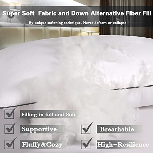 HIMOON Bed Pillows for Sleeping Standard Size Set of 2,Comfortable Hotel Cooling Pillows 2 Pack, Soft & Support
