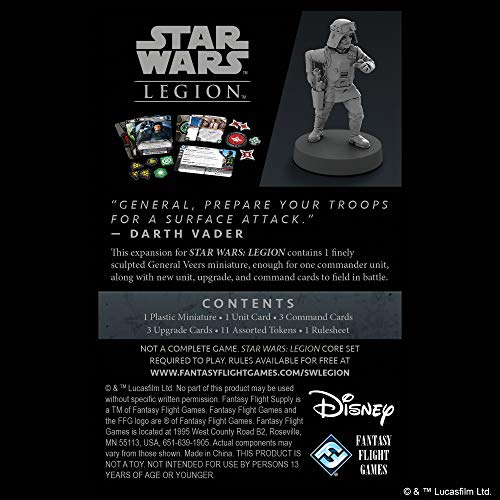 Star Wars: Legion General Veers COMMANDER EXPANSION - Lead Imperial Forces to Victory! Tabletop Miniatures Strategy Game, Ages 14+, 2 Players, 3 Hour Playtime, Made by Atomic Mass Games