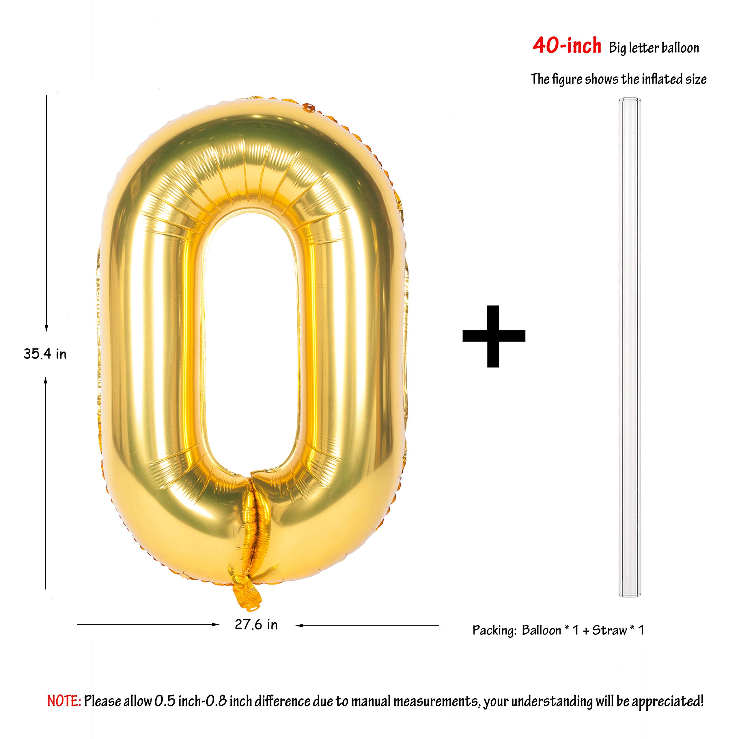 Letter Balloons 40 Inch Giant Jumbo Helium Foil Mylar for Party Decorations Gold O