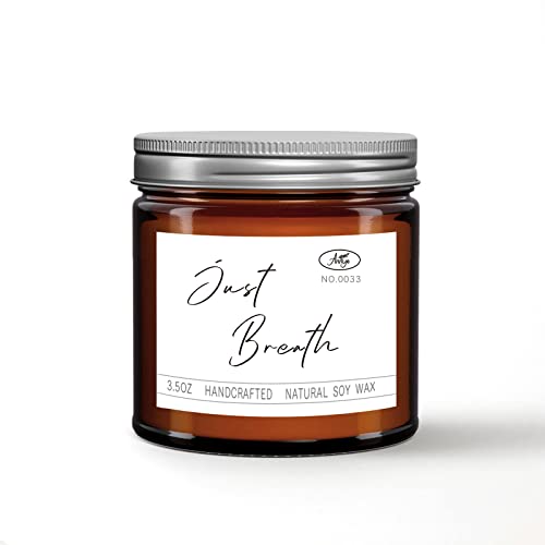 Just Breath Scented Candles, Natural Soy Candle for Home Scented, hand-poured Jar Candle, Gifts for Women/Men/Families/Friend/Colleague, as Birthday/Holiday/Relaxation Gifts (3.5oz)