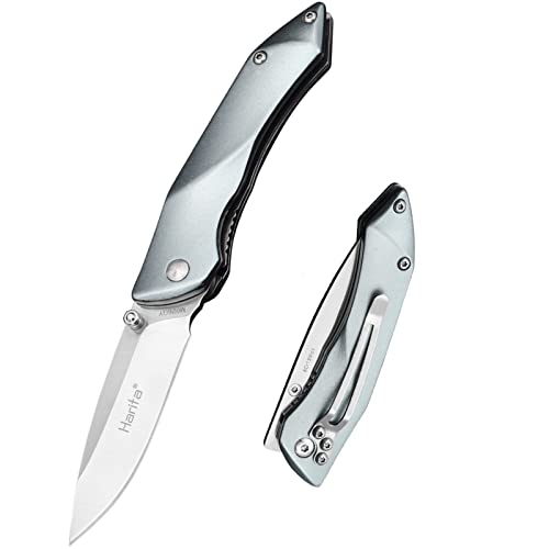 Folding Pocket Knife, Stainless Steel Blade 8cr13mov, Lightweight Aluminum Handle, Safety Liner-Lock, Belt Clip, Perfect for Camping, Hunting, Hiking, and Every Day Carry EDC