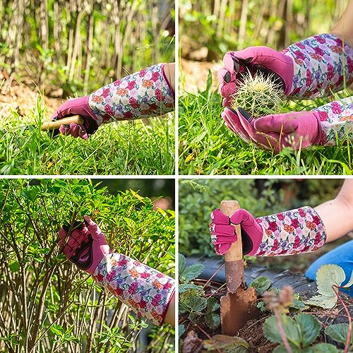 Long Gardening Gloves for Women/Men, Breathable Thorn Proof Rose Pruning Forearm Protection Gauntlet, Best Gifts for Gardeners with Yard & Outdoor Work, Recommended by Master Gardener Program