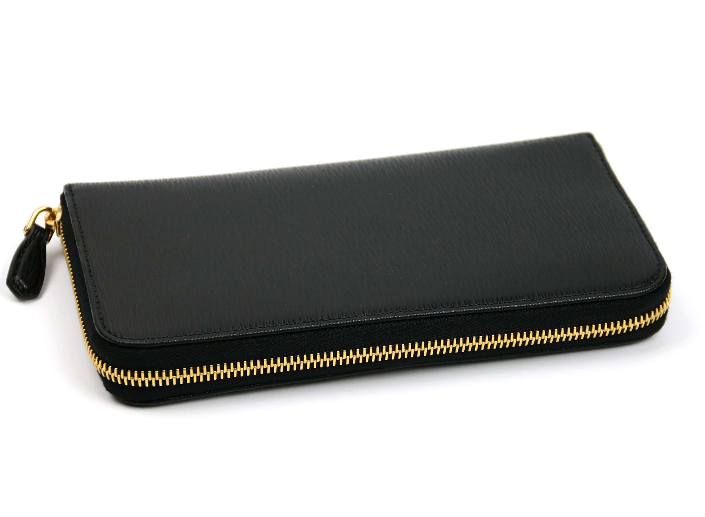 Prada Women's Black Leather Long Wallet 1ml506 Vitello Move Nero Zip Around