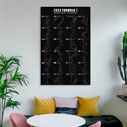 Wall Posters Formula 1 Calender 2023 Grand Prix Posters & Prints Canvas Wall Art Prints for Wall Decor Room Decor Bedroom Decor Gifts Posters 12x18inch(30x45cm) Unframe-Style-6