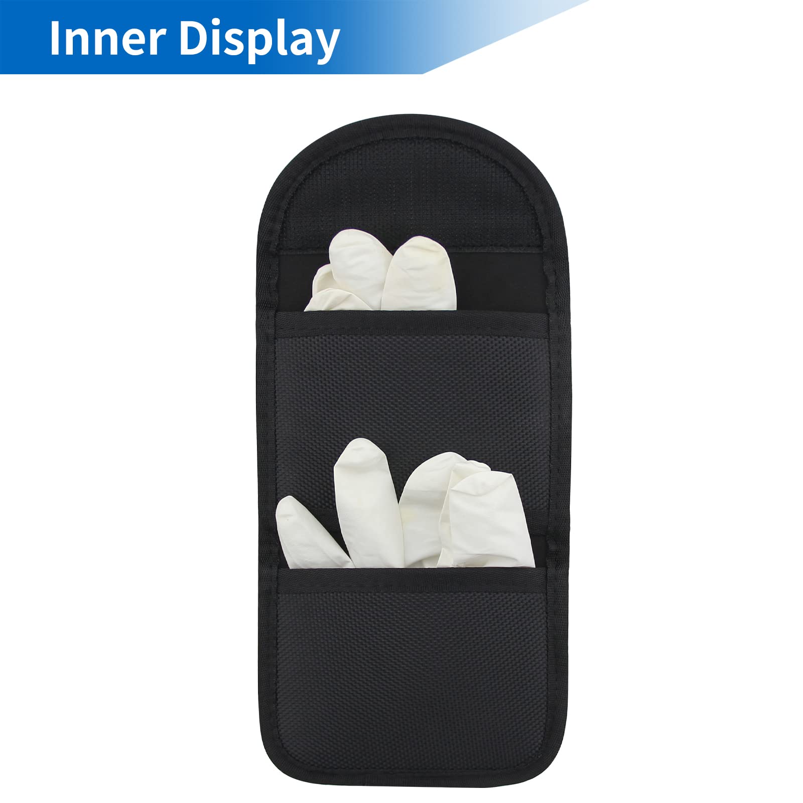 Glove Pouch for Duty Belt, Double Glove Holder Latex Disposable Pouch Nylon for Police Firefighter EMS Paramedic First Responders Ullnosoo for 2 and 2.25" Belt