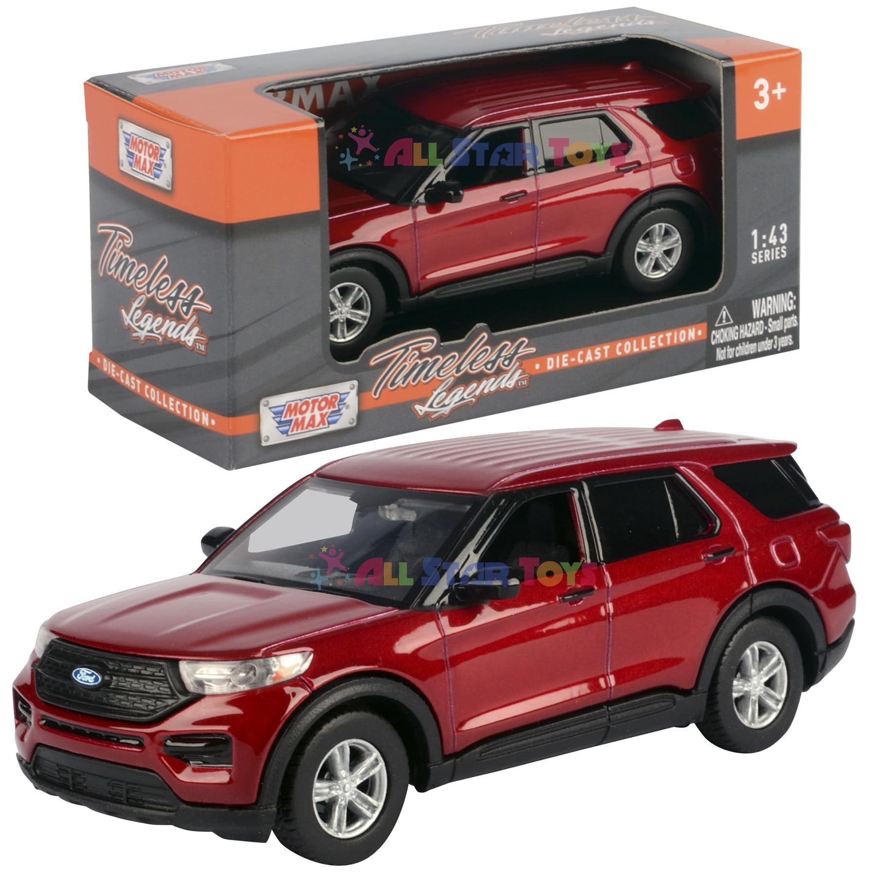 Motormax 2022 Ford Explorer Rapid Red 1/43 (5 inch) Diecast Model 79703