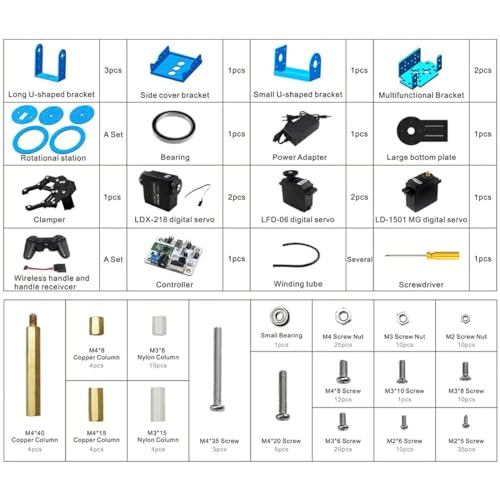 LewanSoul Robotic Arm Kit 6DOF Programming Robot Arm with Handle PC Software and APP Control with Tutorial