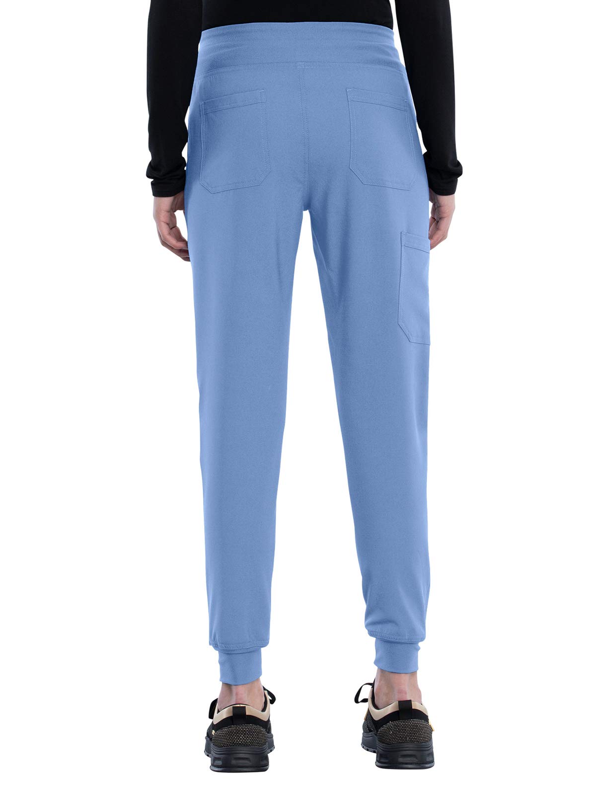 Cherokee iFlex Women's Mid Rise Jogger Scrub Pant, CKK071, Ciel Blue, S
