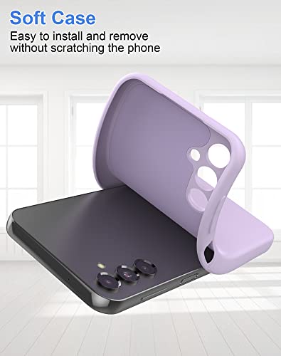 Foluu Silicone Case for Samsung Galaxy A14 5G, Liquid Gel Rubber Bumper Case with Soft Microfiber Lining Cushion Slim Hard Shell Shockproof Protective Cover for Galaxy A14 5G 2023 (Purple)