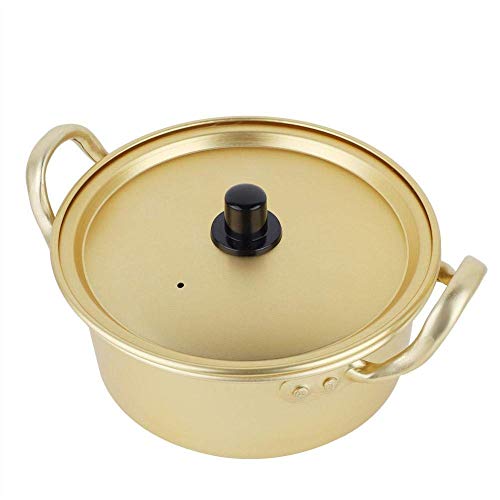 Korean Noodle Ramen Pot Aluminum Pot Korean Yellow Aluminum Stockpot Instant Noodles Pot((16cm))