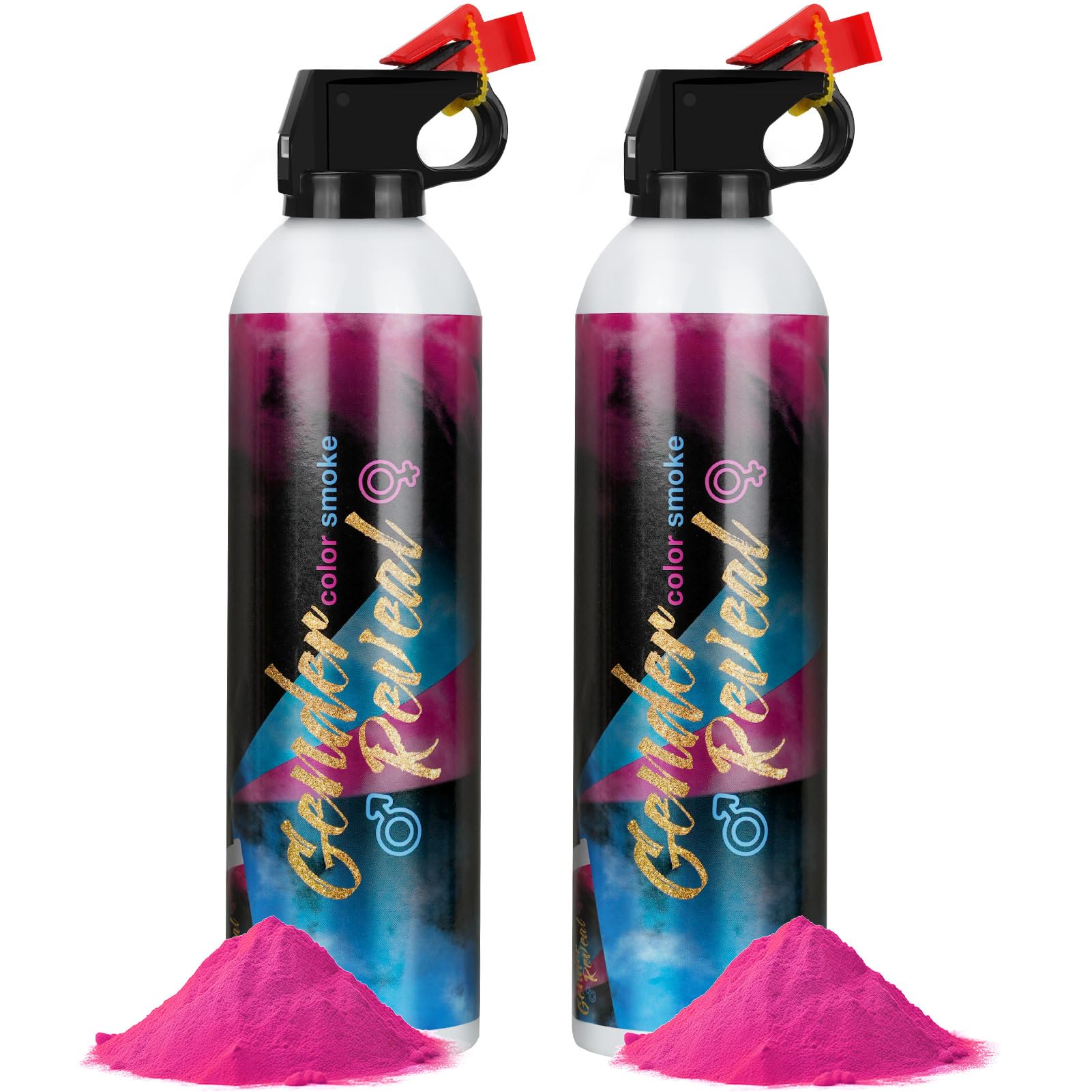 Gender Reveal Fire Extinguisher 2 Packs, Gender Reveal Ideas, Baby Girl Reveal Party Ideas 100% Biodegragable for Gender Reveal Decorations(Pink)