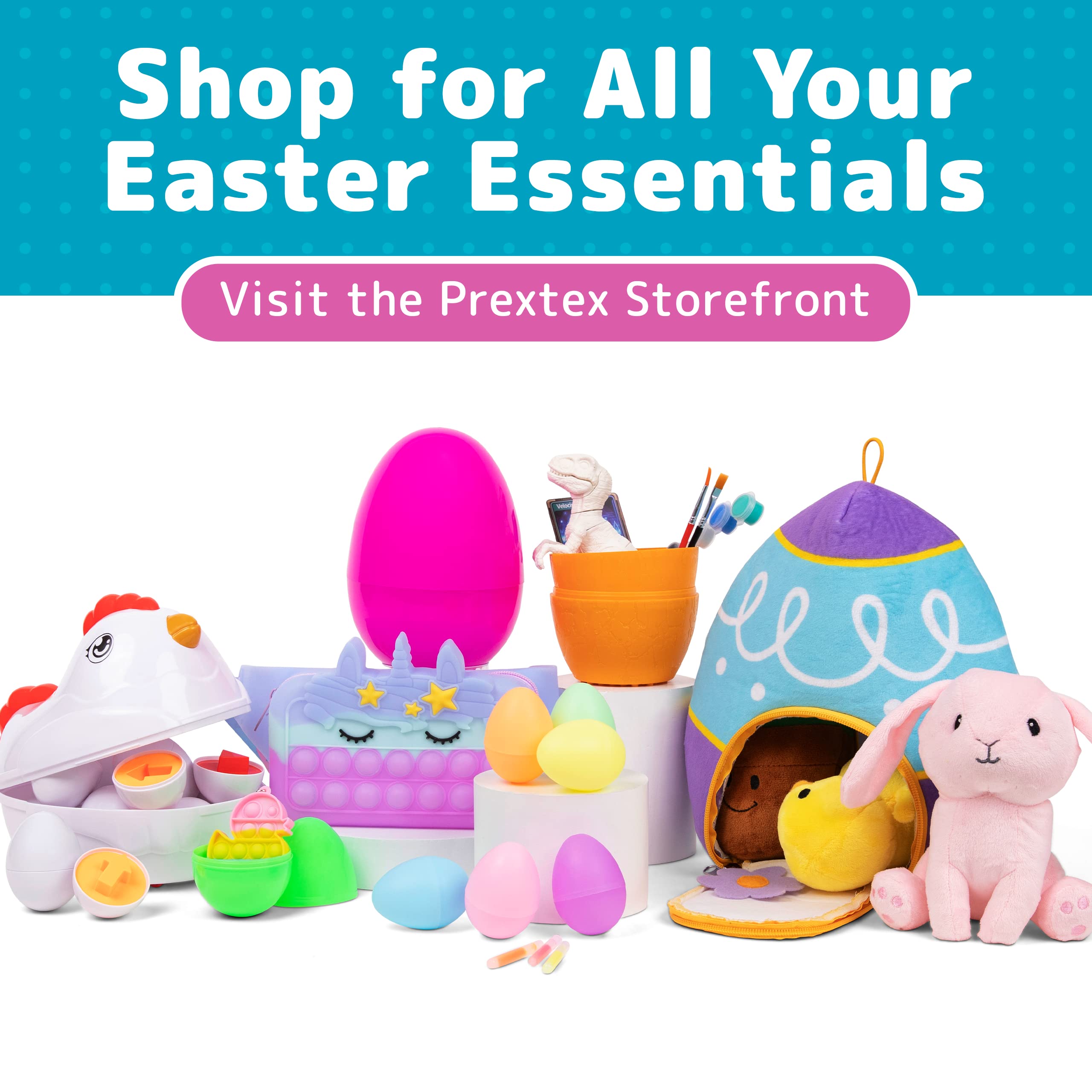 Prextex 3.5β Unfilled Easter Eggs Empty, 36 pcs - Empty Plastic Eggs Fillable with Candy, Presents for Toy Basket - Easter Decorations, Toy Egg Basket - Boys and Girls