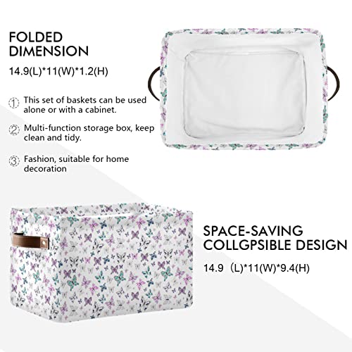 Kigai Storage Basket Butterfly Storage Bin with Handle, Large Storage Cube Collapsible for Shelves Closet Bedroom Living Room 1PC