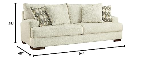 Signature Design by Ashley Caretti Contemporary Sofa with Accent Pillows, Beige
