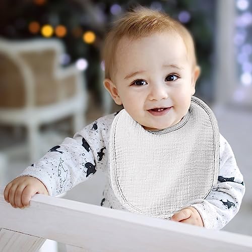 Cherub Muslin Baby Bibs for Boys, 8 Pack Absorbent Bandana Baby Bibs for Drooling and Teething, Soft Cotton Drool Bibs for 0-36 Months Newborn
