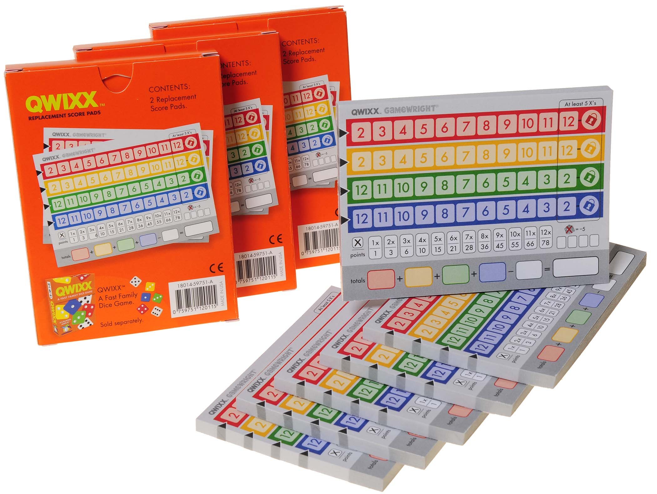 Qwixx, Replacement Score Cards Action Game 3 Pack